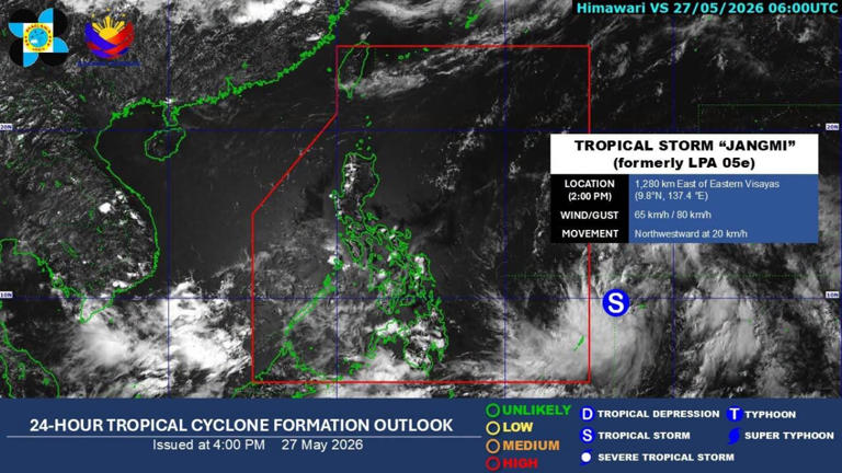 ‘Jangmi’ to enter PAR Thursday as severe tropical storm