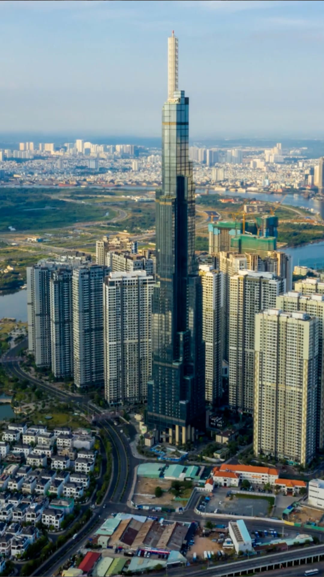 Ho Chi Minh City, Vietnam: Drone view of Saigon's Landmark 81