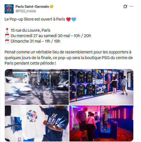 PSG opens a pop-up store in Paris before the final against Arsenal