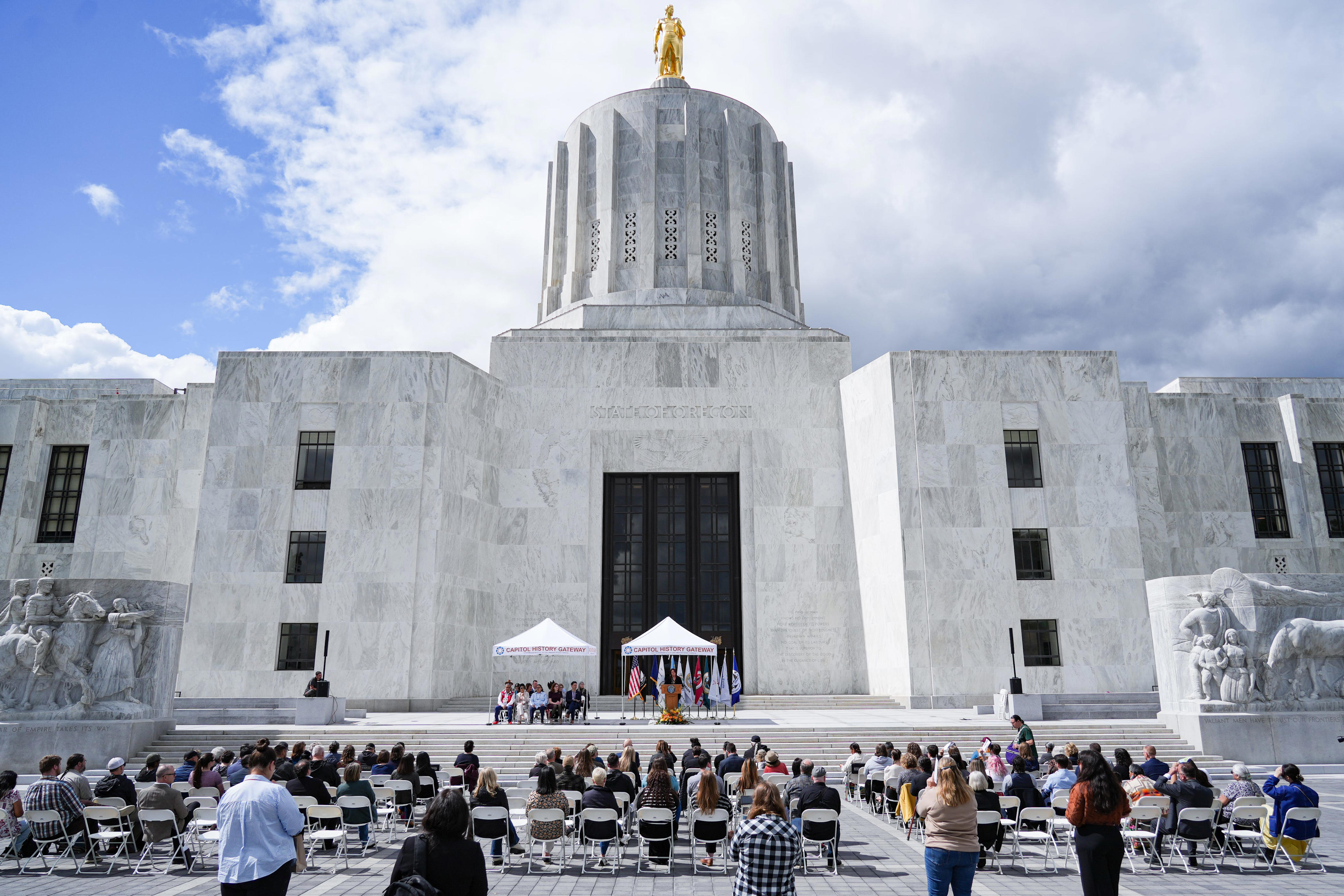 Indigenous art installation unveiled at Oregon State Capitol Plaza