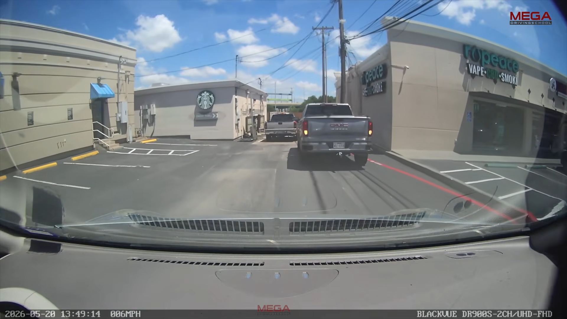The GMC driver forgot cars exist behind him