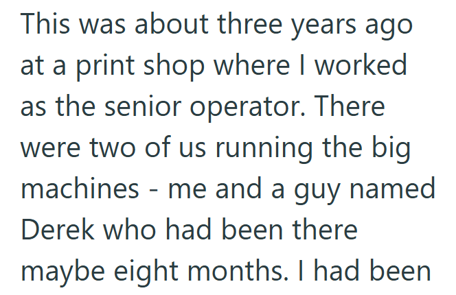 Senior operator follows his new manager’s order to stop making ...