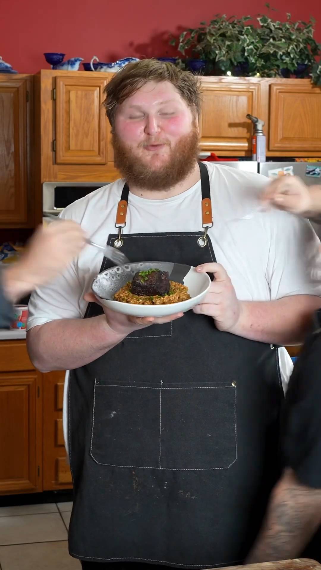 Luxurious beef short rib risotto with wine-braised meat