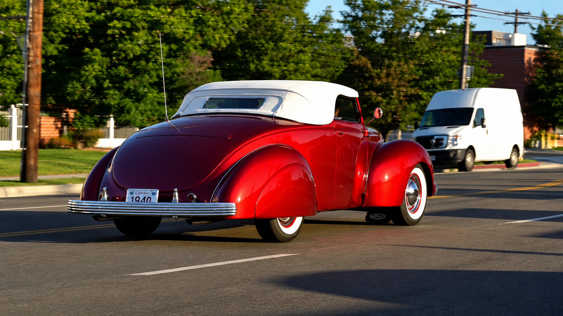 Classic Ford custom shows wild road power