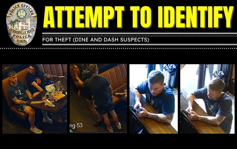 Jacksonville Beach police looking for dine-and-dash suspects