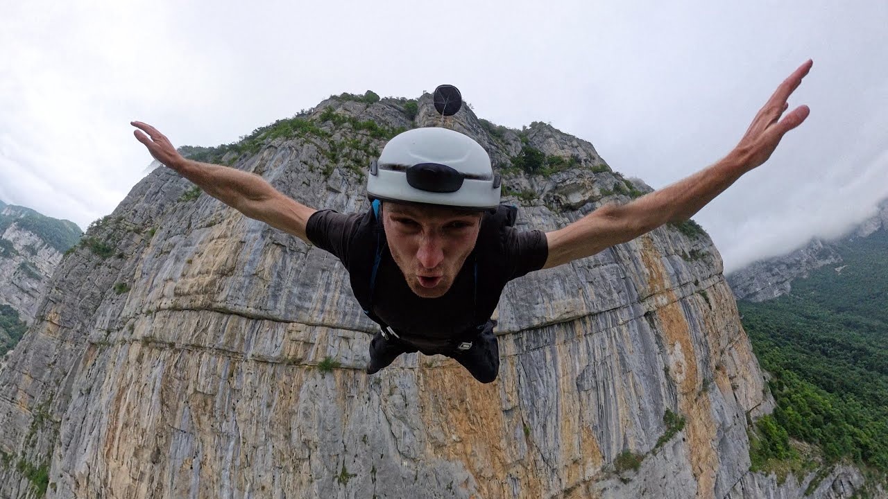 This running BASE jump looks fun for one second… then everything goes ...