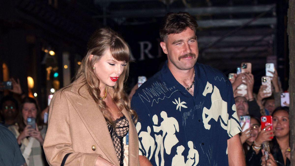 Taylor Swift and Travis Kelce’s courtside beer chug exposes ...