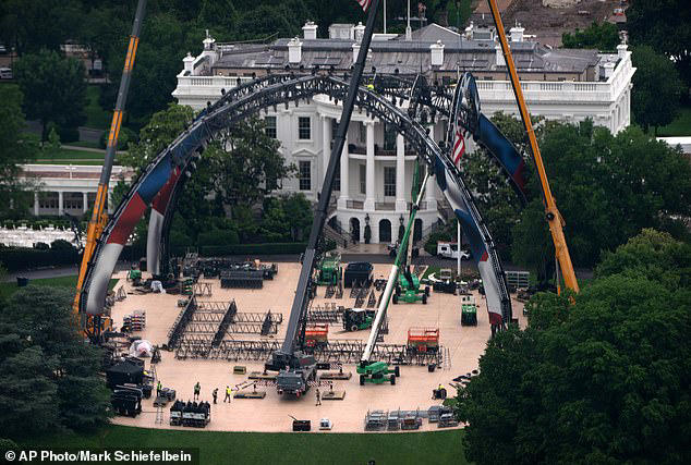 UFC White House arena begins to take shape on South Lawn ahead of ...