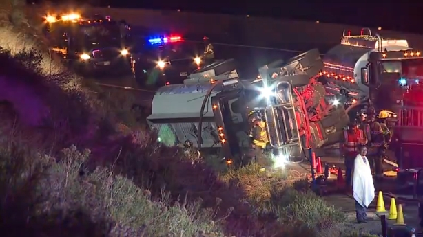 Tanker truck crashes, leaks fuel on I-70 near Golden