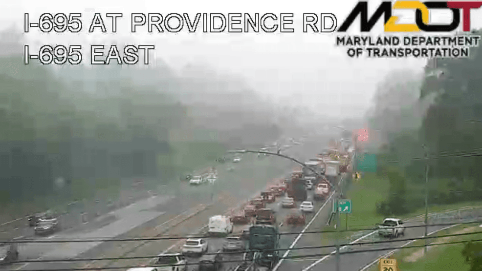Fuel leak, crash closes right lane on I-695 near Cromwell Bridge Road ...