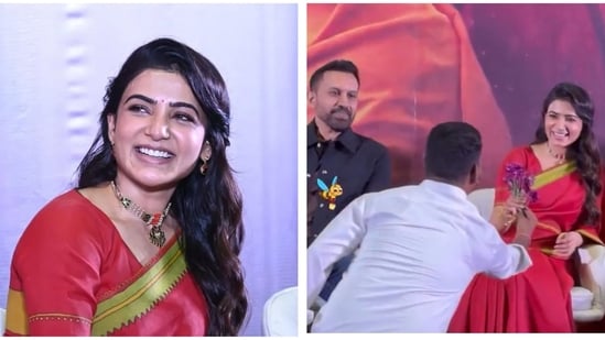 Samantha Ruth Prabhu blushes as fan breaks security to gift flowers to ...