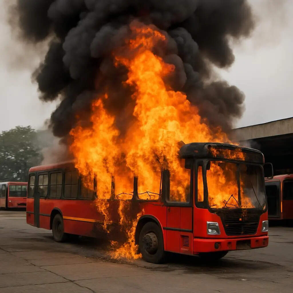 Yet another BEST bus catches fire in Mumbai