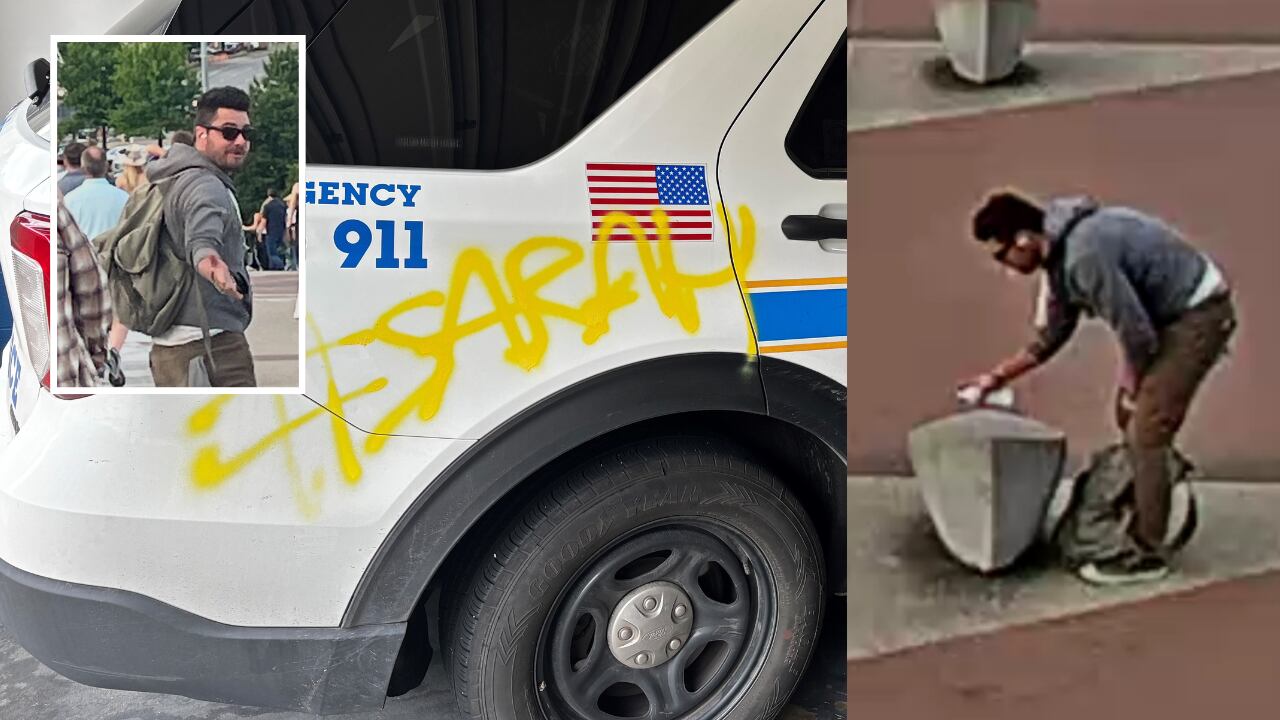 Nashville police searching for man who spray painted patrol vehicle ...