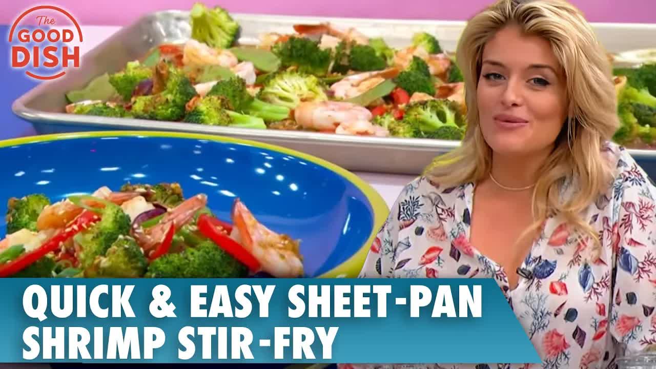Quick & easy sheet-pan shrimp stir-fry recipe