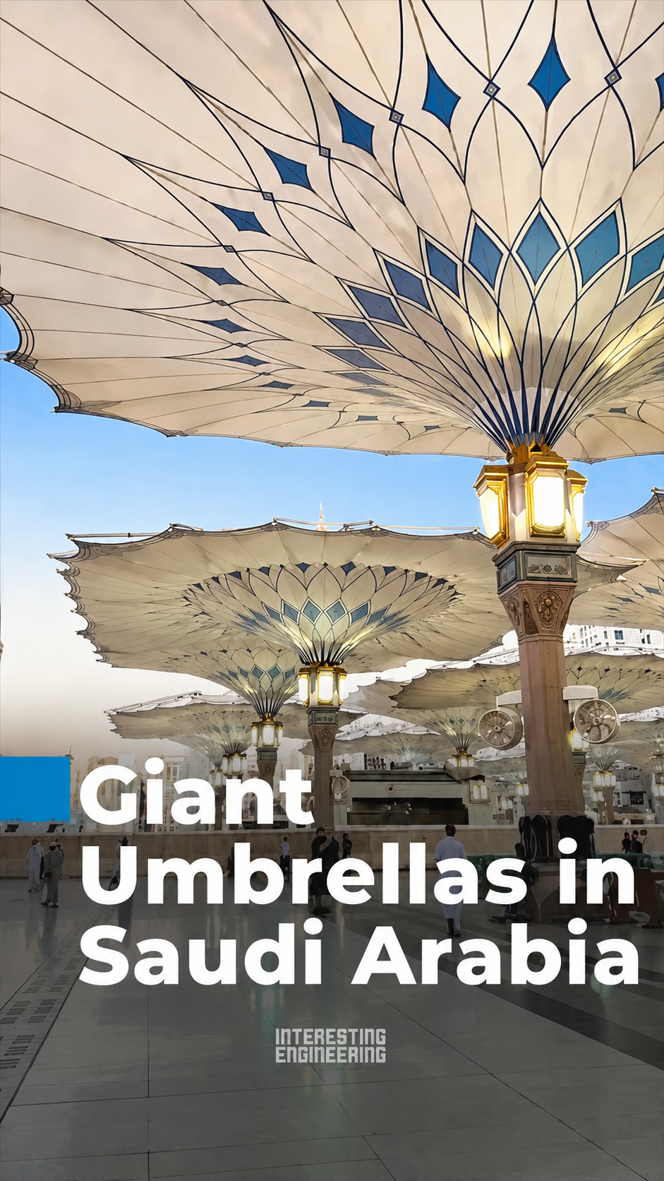 Giant robotic umbrellas in Medina