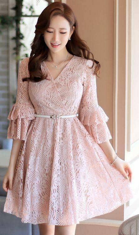 10 dress brokat modern model ruffle, simpel dan elegan!