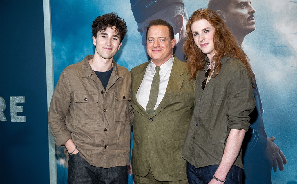 Brendan Fraser makes rare red carpet appearance with 2 of his kids
