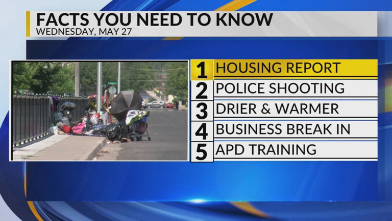 Housing report, Albuquerque police shooting, Dry and warmer, Pizza shop ...