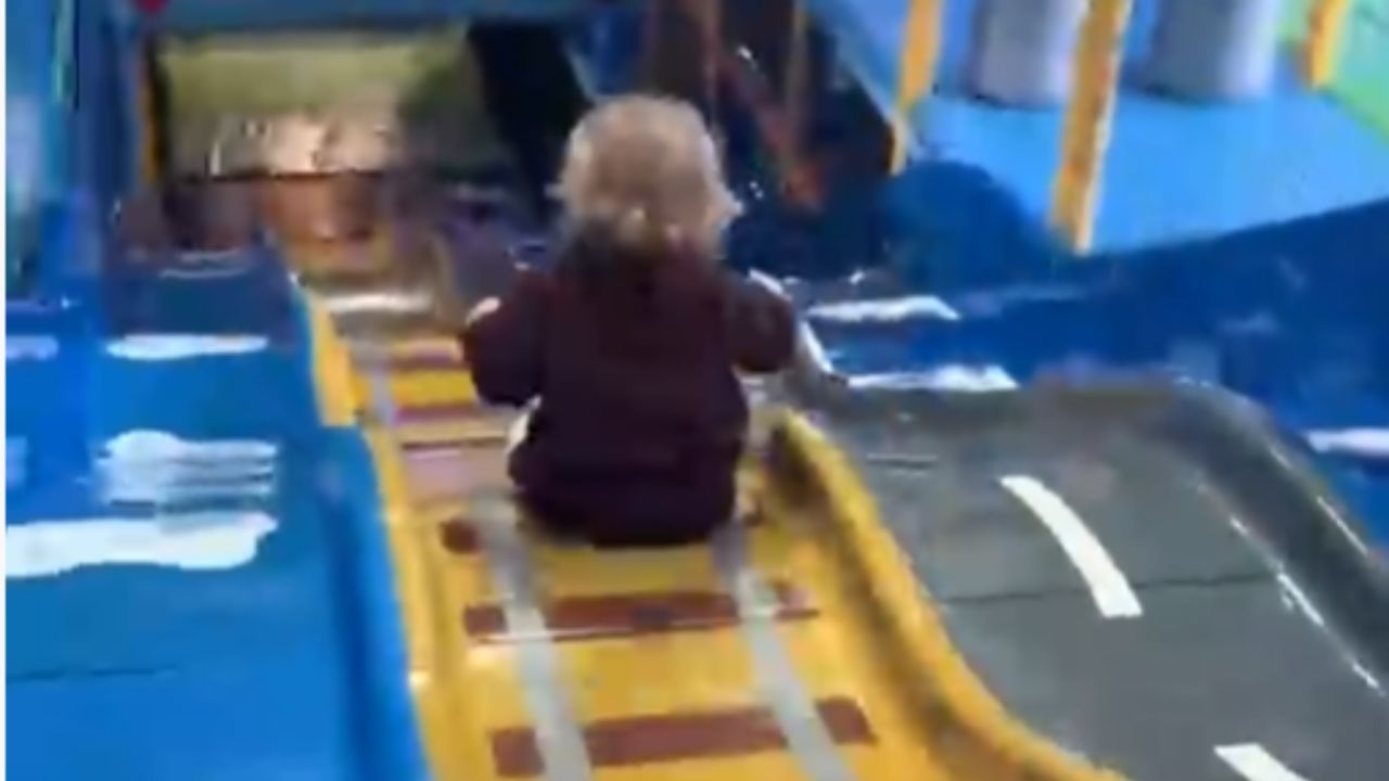 Play center slide goes great until the landing