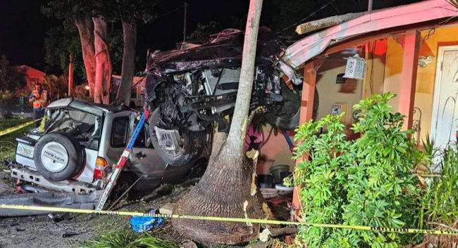 Teen driver slams SUV into Clearwater home after high-speed crash