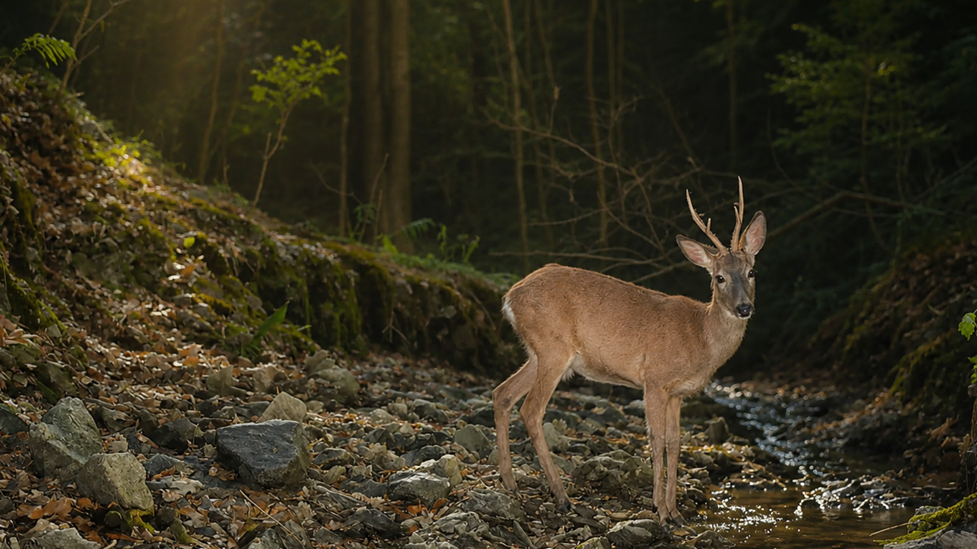 Une caméra de chasse a filmé ce cerf seul dans la forêt