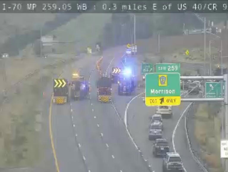 Fuel tanker rollover closes down westbound I-70 near C-470 west of ...