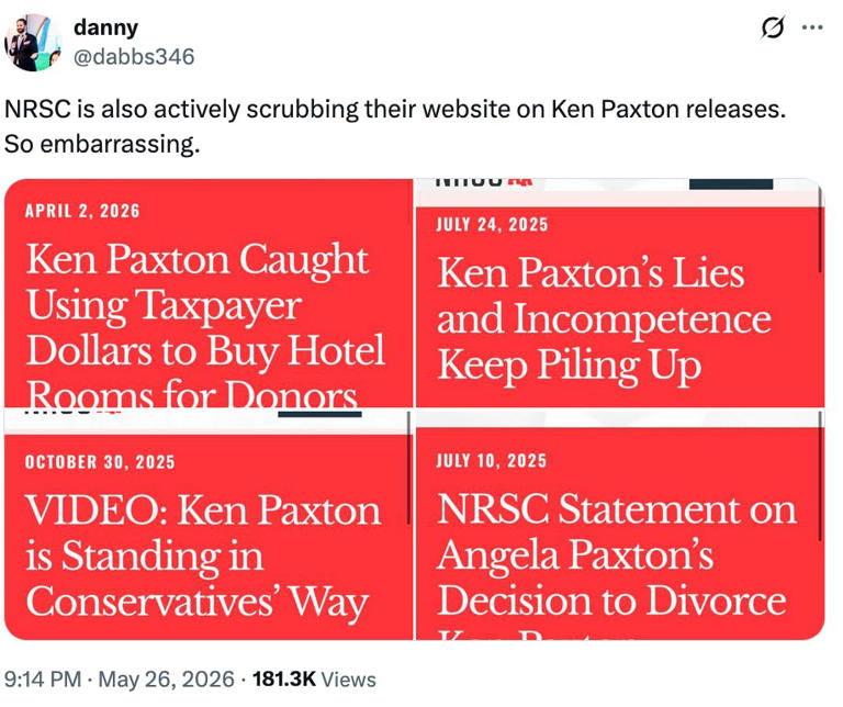 Republicans scramble to erase anything bad they said about Ken Paxton