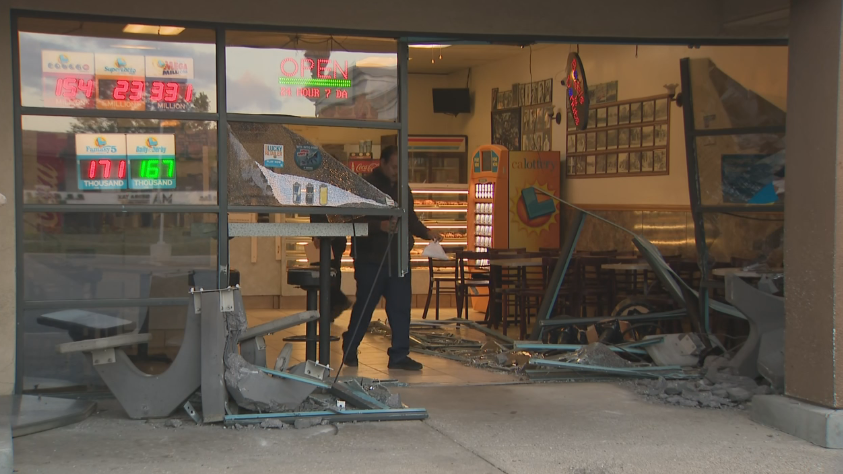 Man intentionally rams car into donut shop in Simi Valley, police say