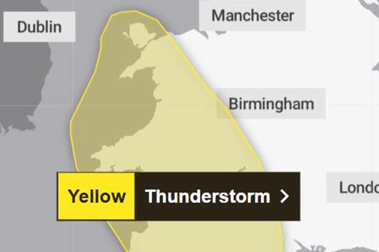 Met Office issues thunderstorm warning for most of Wales