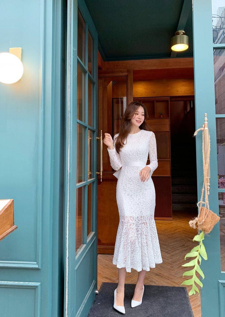 10 dress brokat modern model ruffle, simpel dan elegan!