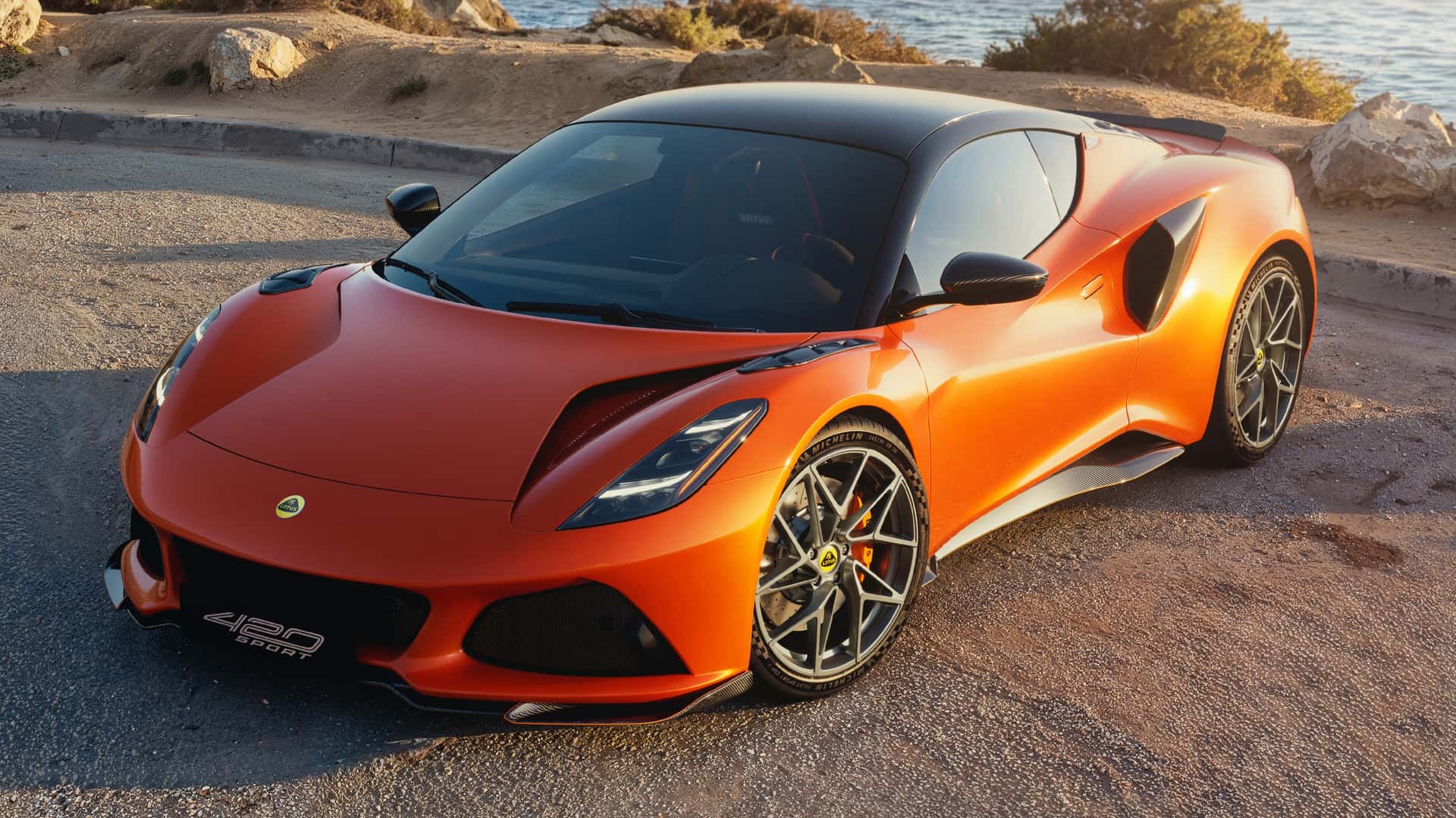 The Lotus Emira 420 sport adds power and cuts weight