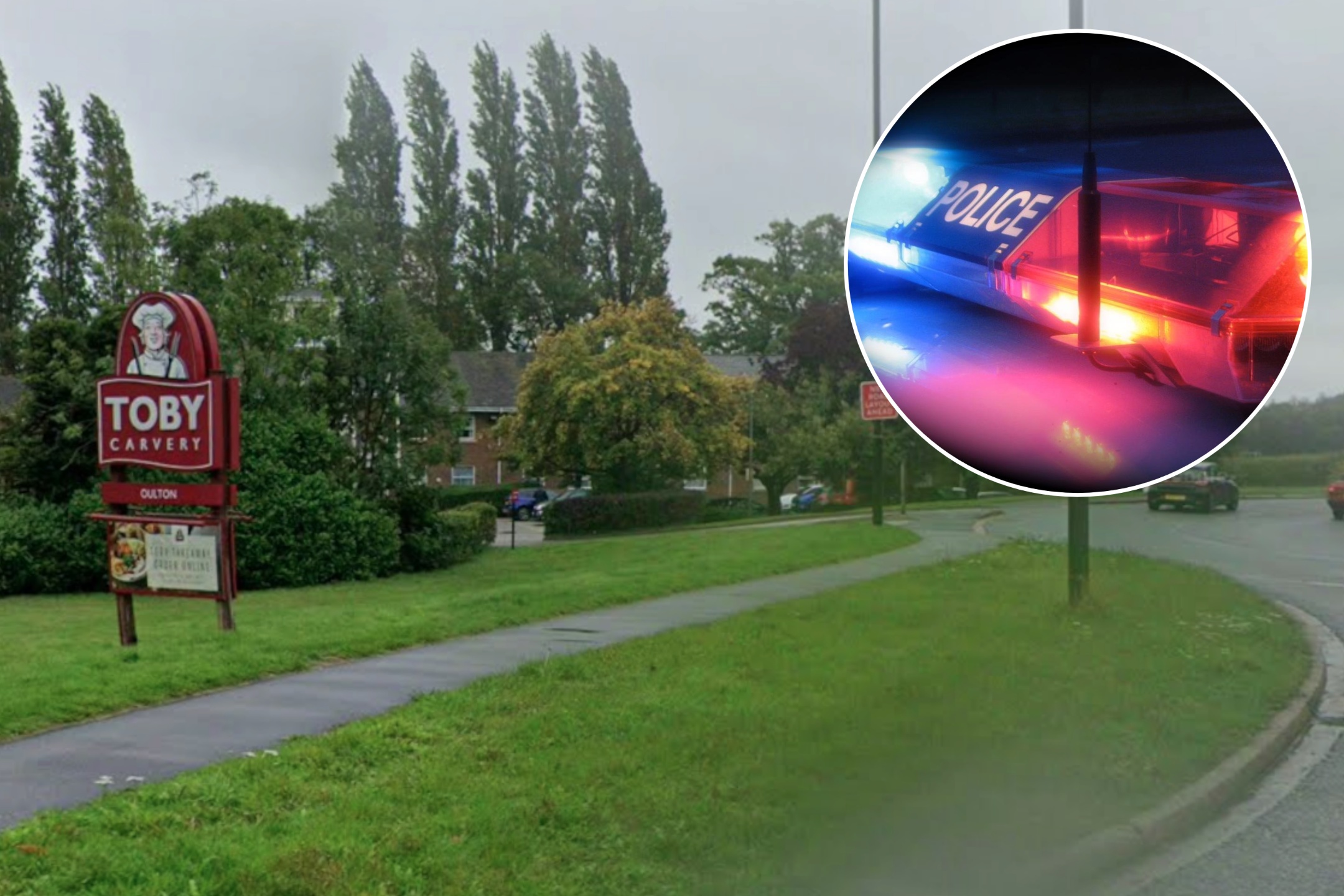 Car crashes into tree after man 'mounted moving vehicle' near Leeds ...