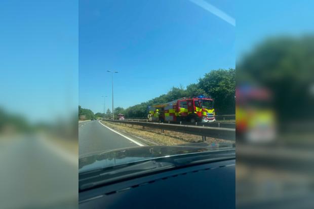 Fire crews tackle car blaze on major south Essex road