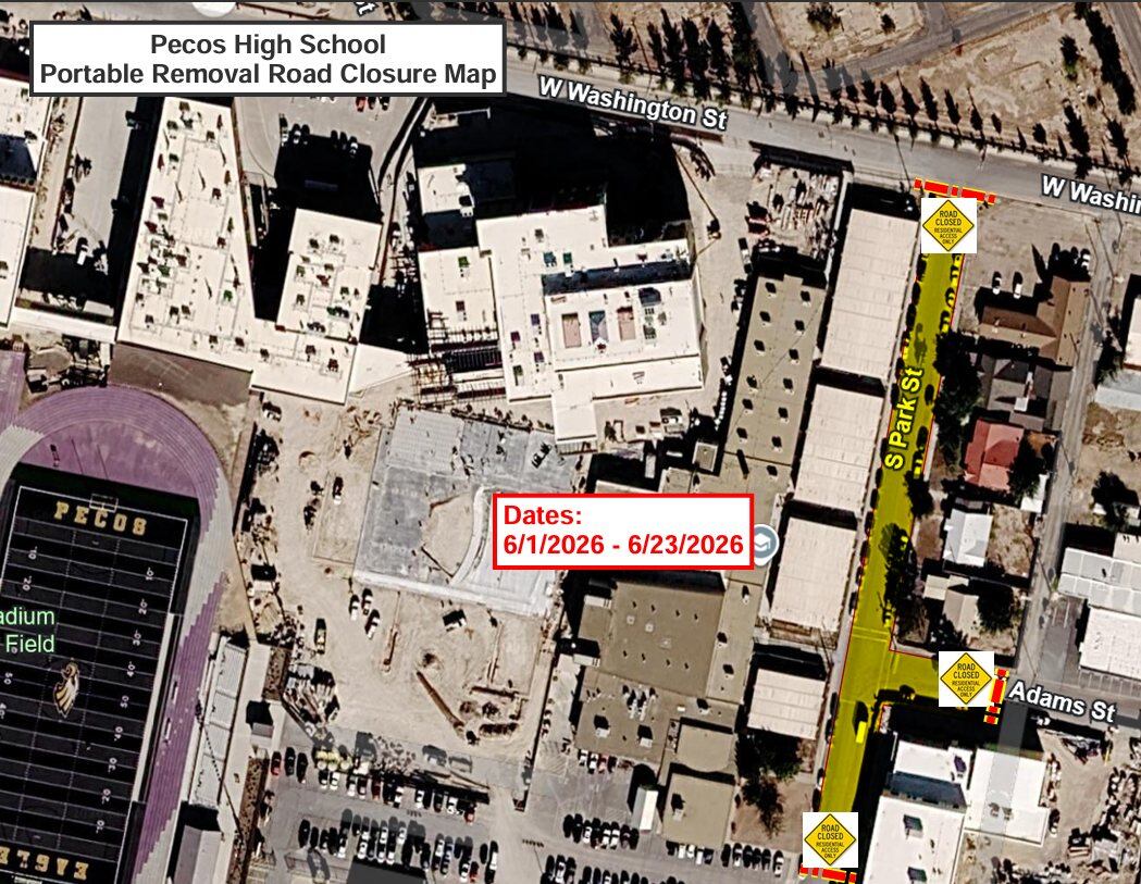 Traffic alert: Streets near Pecos High School closing for 3 weeks