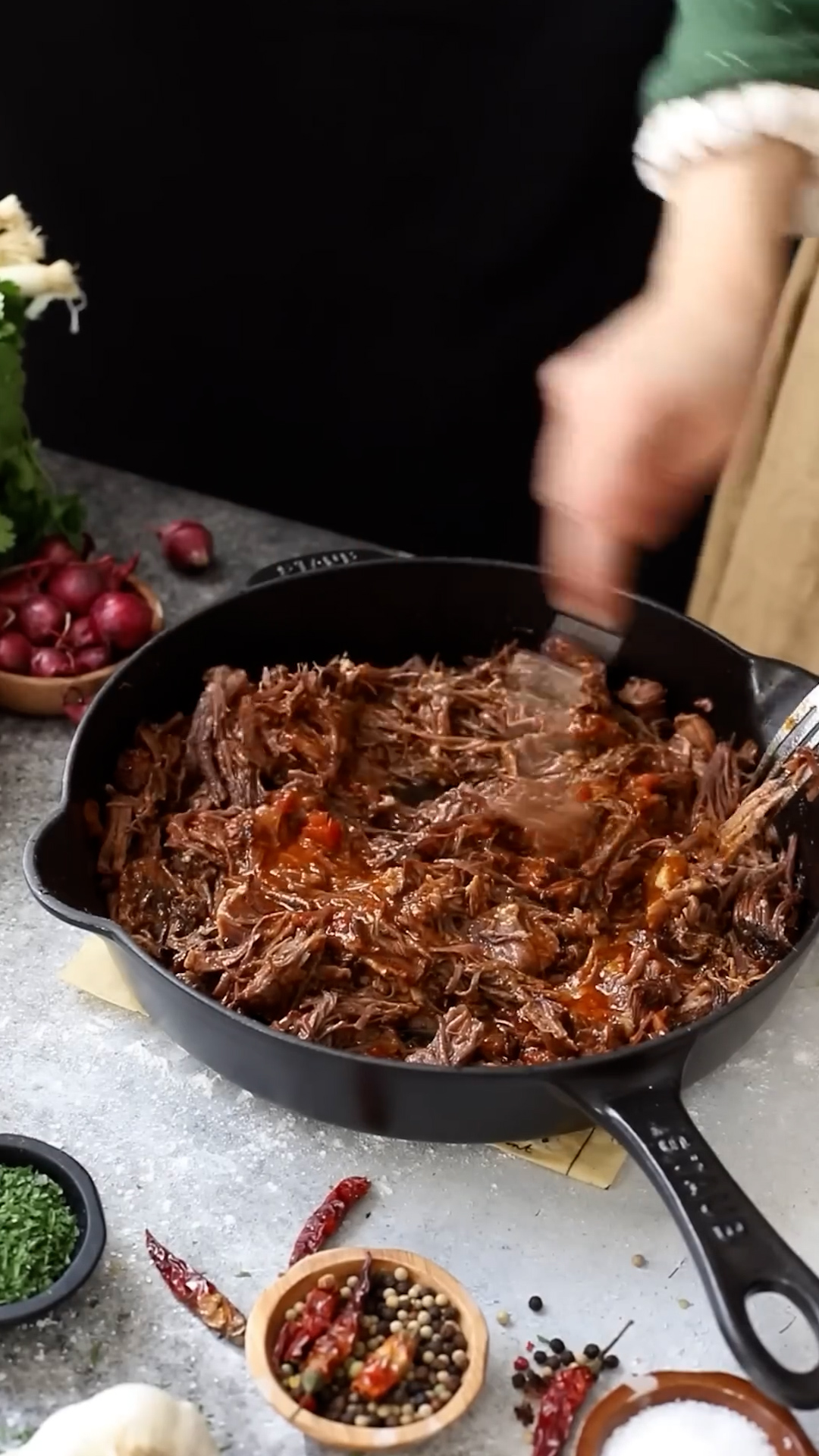 Crispy tacos dipped in rich birria broth