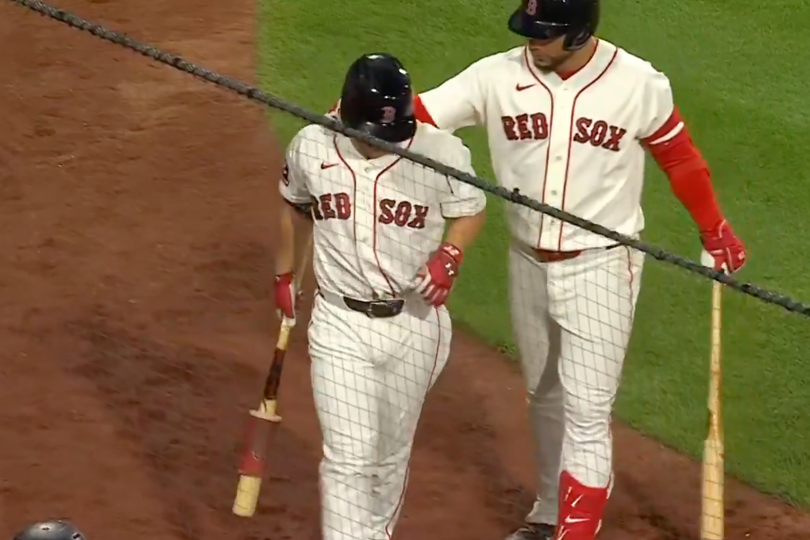 Red Sox star hit by foul ball while on-deck in freak MLB incident
