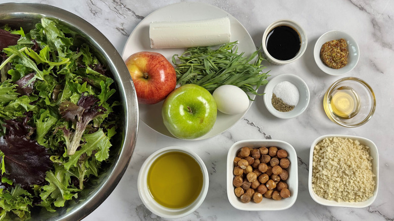 Panko-breaded goat cheese and crisp apple salad recipe