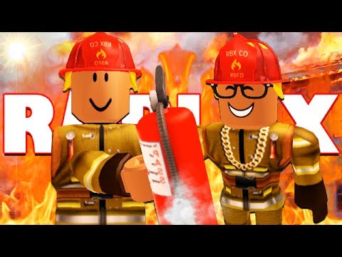 Becoming firefighters in Roblox