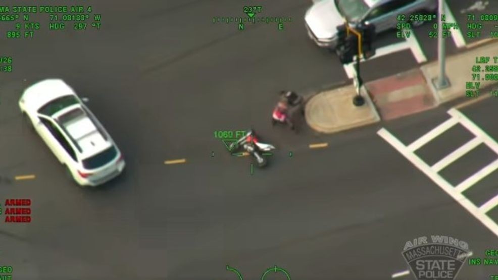 Massachusetts State Police use Air Wing to capture fleeing dirt bikes ...