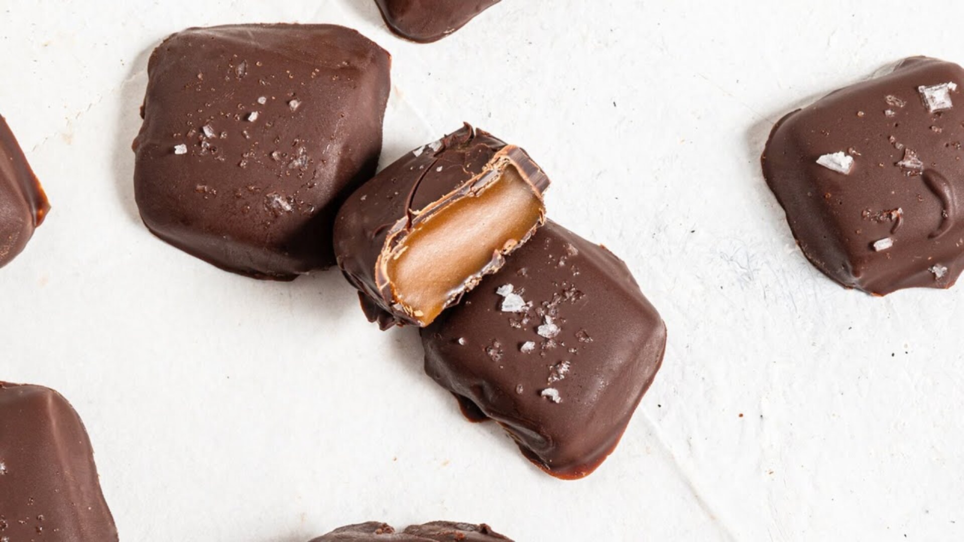 Dark chocolate-covered salted caramels recipe