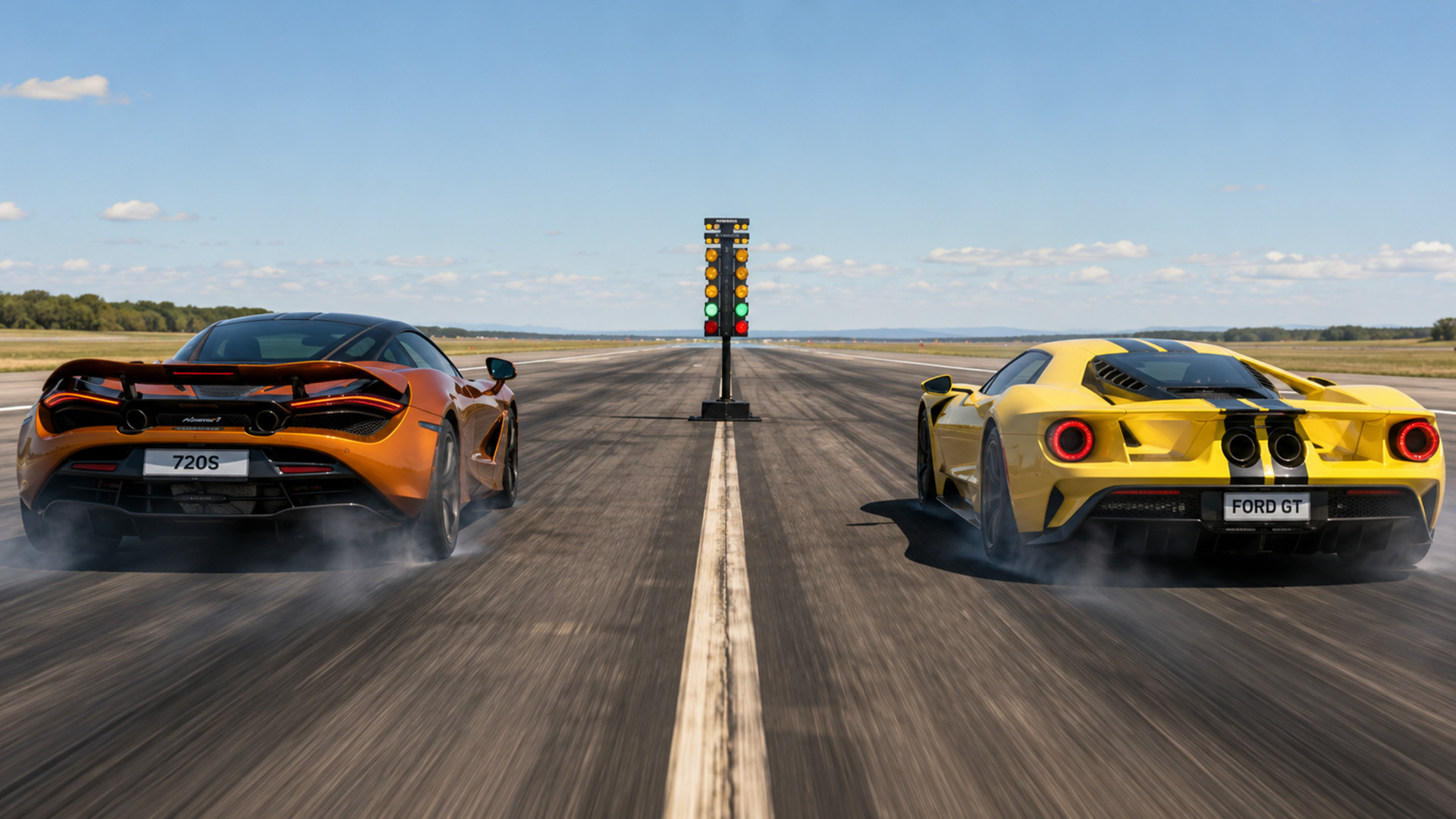 Ford GT and McLaren 720S half mile showdown
