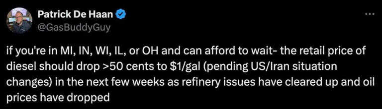 Diesel prices could drop by up to $1 a gallon in these states, says analyst