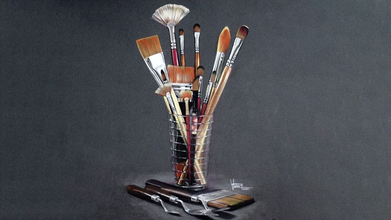 Master Realistic Object Drawing Paint Brushes Soft Pastel Method