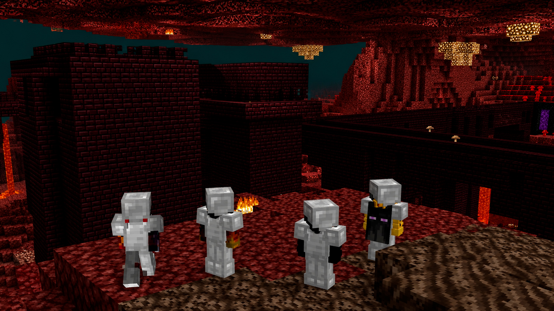 Four experienced players attempting a survival objective