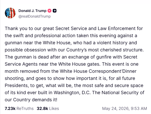 South Carolina man threatens to kill President Donald Trump in a post on X
