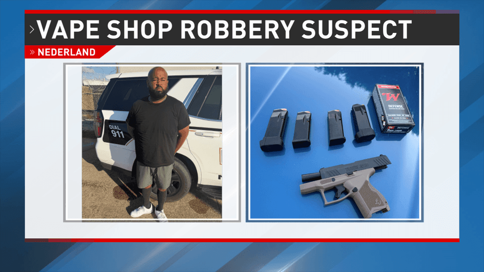 Robbery suspect arrested after firing shot at Nederland vape shop clerk