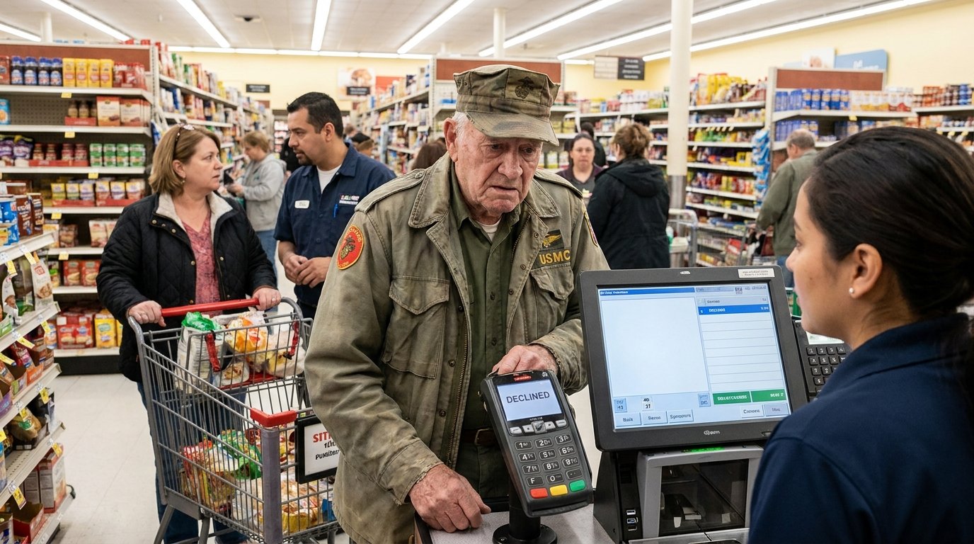 Veteran struggles to afford groceries in emotional social experiment