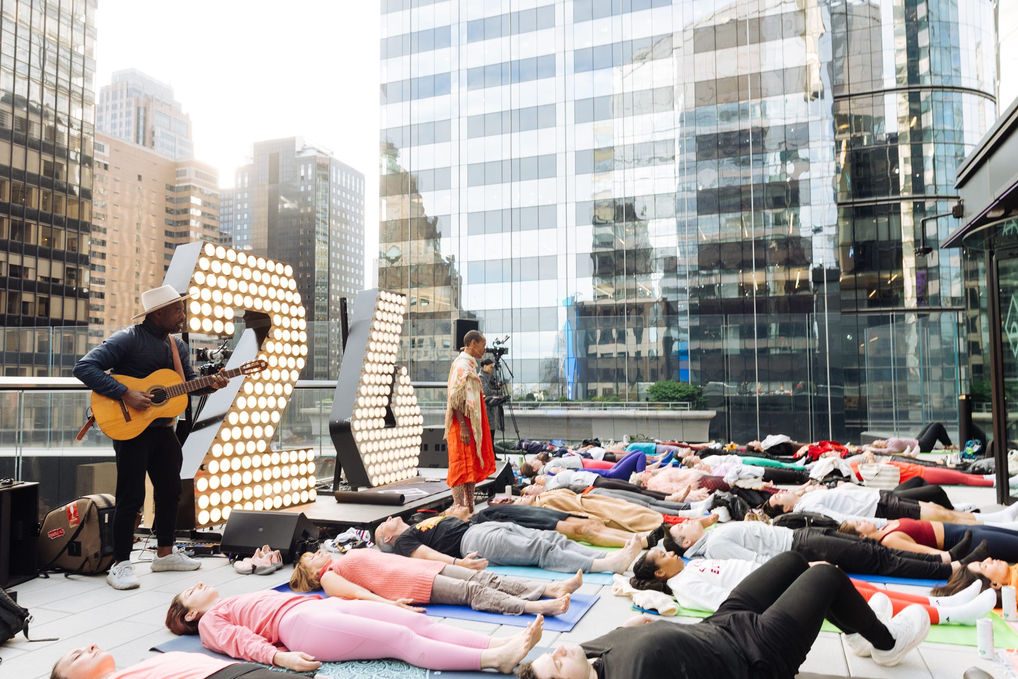 I went to a sober morning rave on the top of One Times Square. The ...