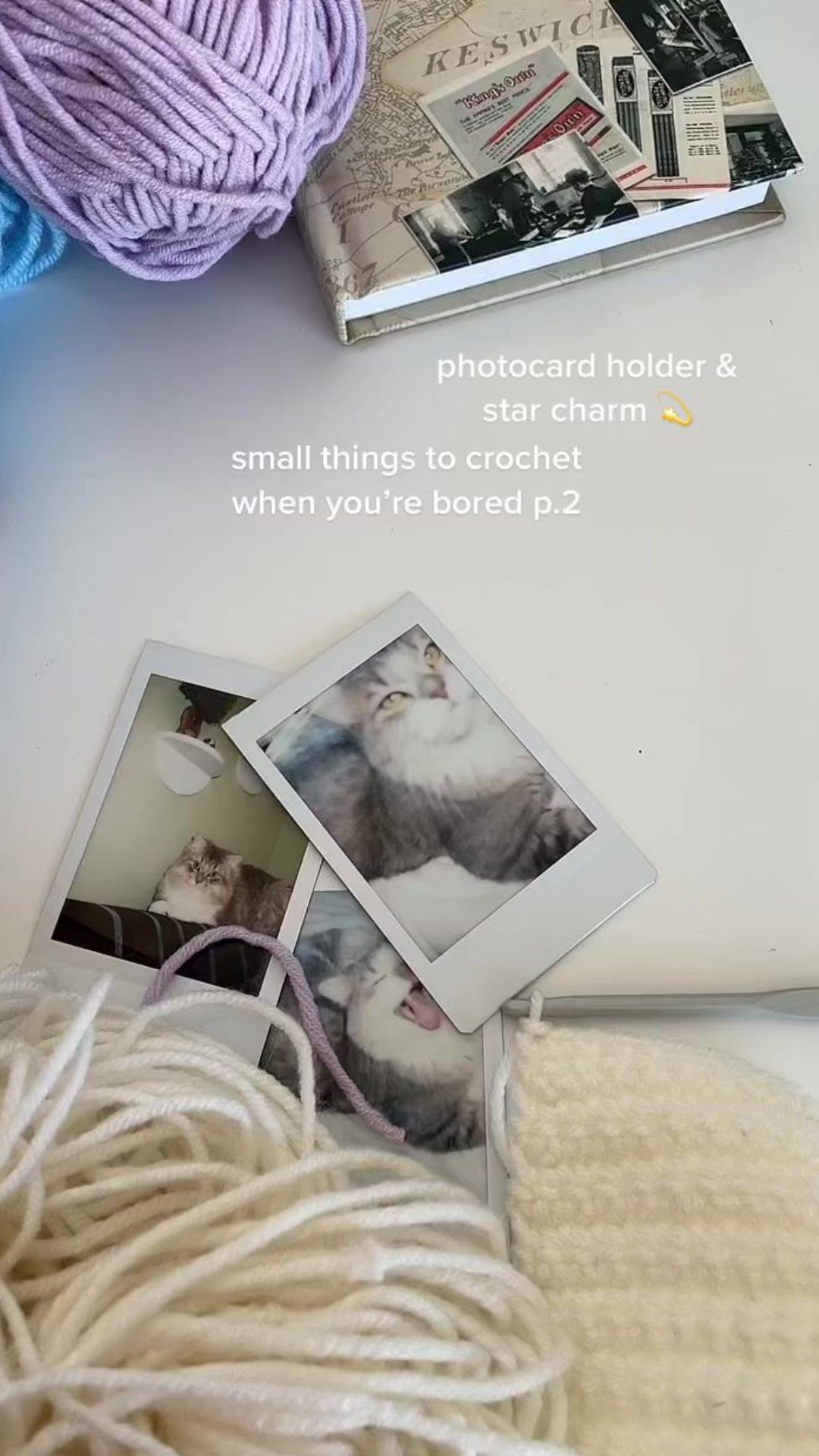 Cute crochet bag decorations: star charms and photo holders