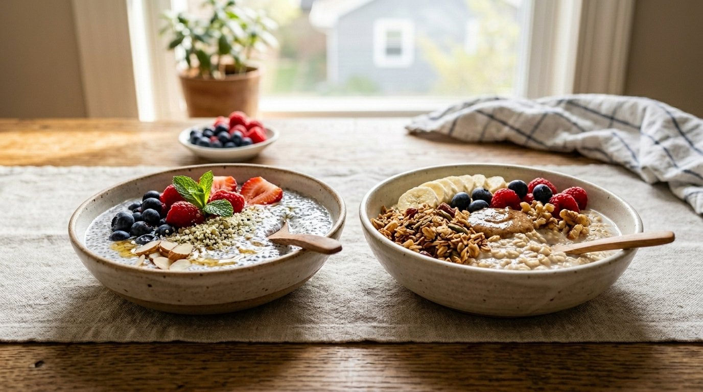 The breakfast battle: Chia pudding vs. overnight oats